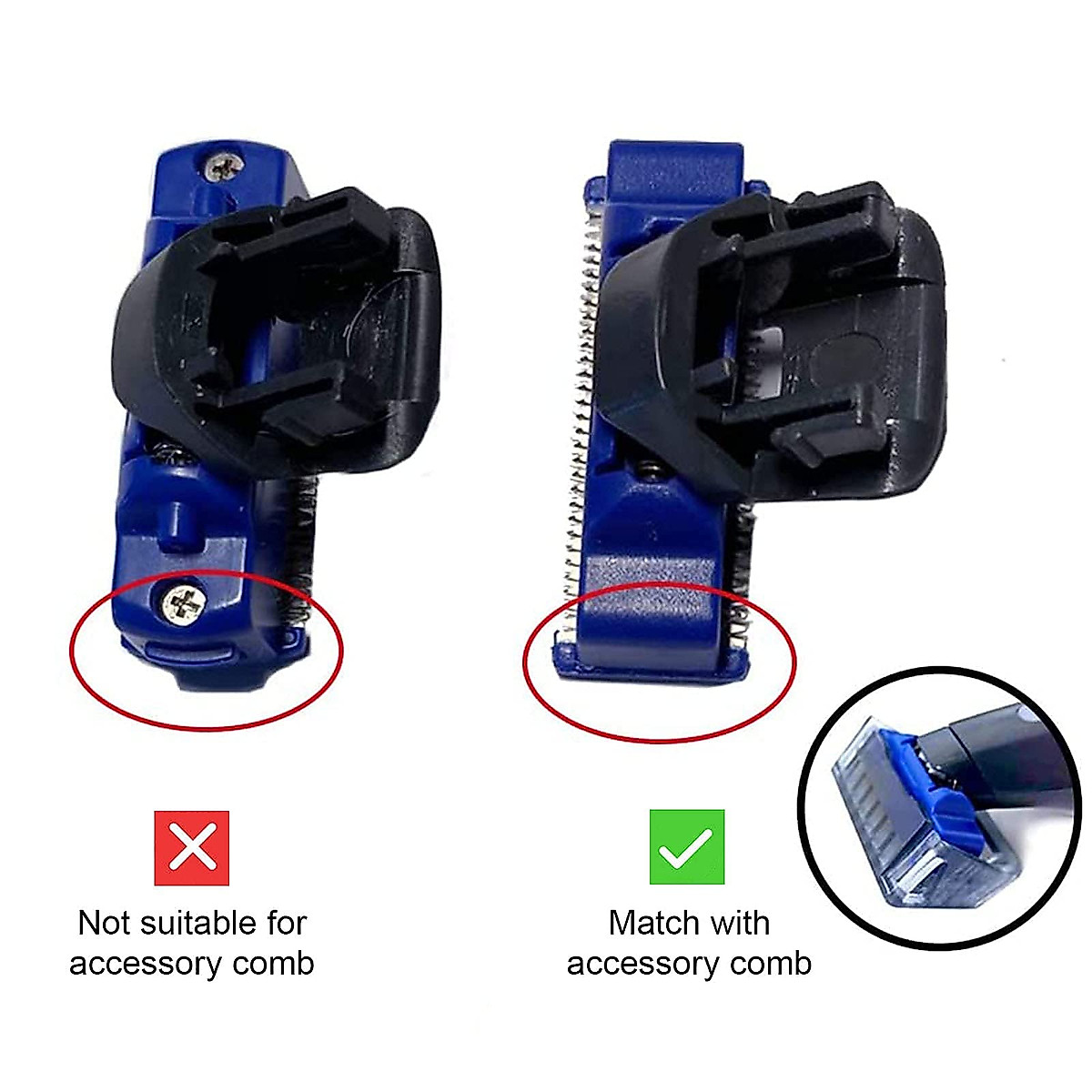 LinMei Razor Replacement Head Compatible for Gen 1 Micro Touches Solo Trimmer Replacement Cutter Head Solo Hybrid Shaver Replacement Blades Include 2 Cleaning Brush