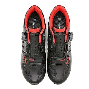 kushike Mens Women Mountain Bike Shoes with 2-Bolts SPD Cleats Included, MTB Cycling Shoes Indoor Outdoor Riding Biking, Spin Shoes Women, Peloton Compatible Shoes women-10-2106Bblack