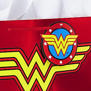 Hallmark 13" Large Wonder Woman Gift Bag with Tissue Paper for Birthdays, Mother's Day, Nurses Day, Graduations, Valentines Day, Teacher Appreciation or Any Occasion