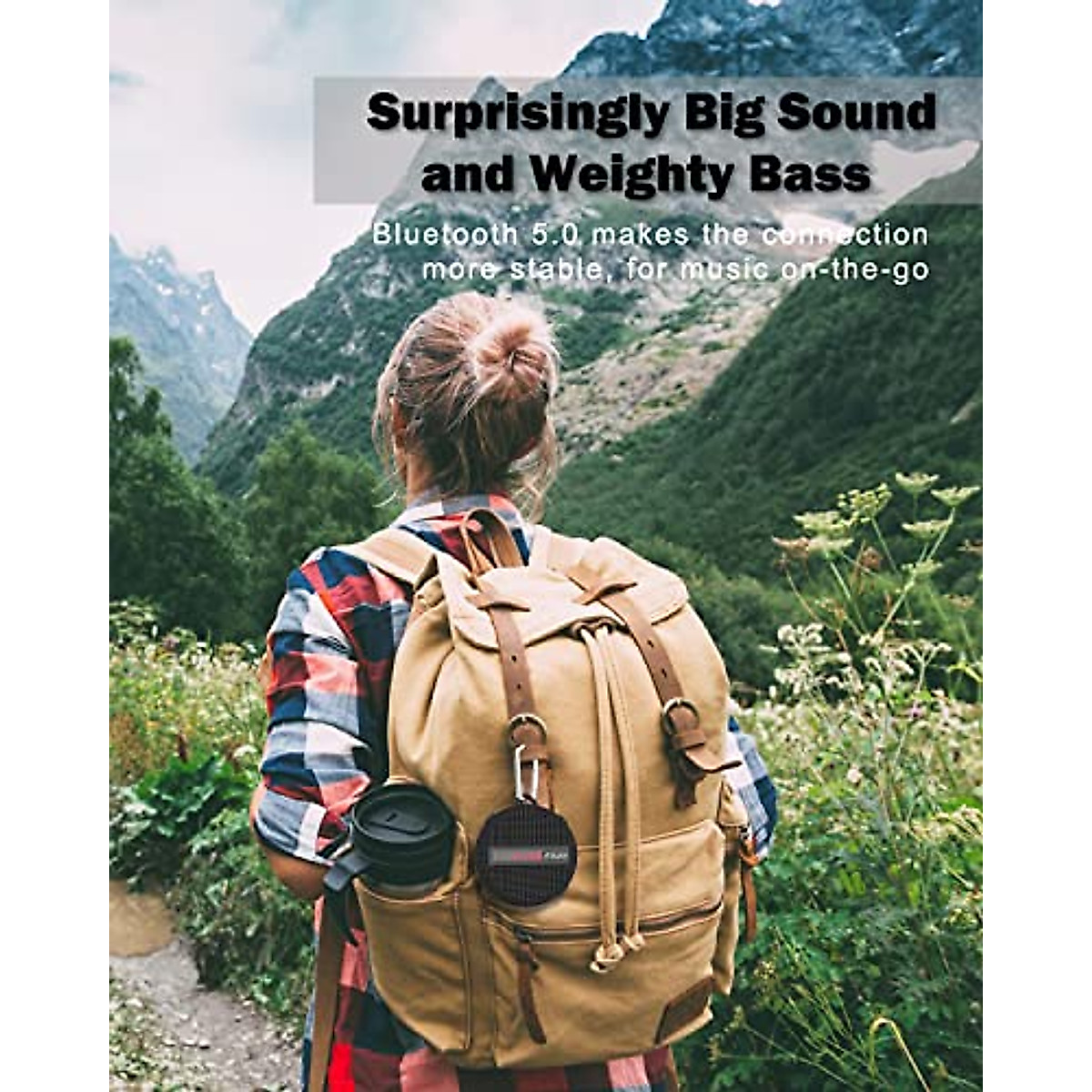 Inwa Portable Bluetooth Speaker, Bike Speaker with Speed Display, Wireless Speaker with 480 Mins Super Long of Playtime. Decent Sound, Compact Size and Loudness for Riding, Hiking, Showering, Golfing