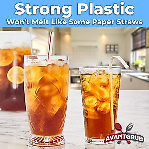 Retro, Extra Sturdy Sanitary Plastic Straws 300pk. BPA-Free, Individually Wrapped Red and White Striped Jumbo Disposable 7.75 Inch Drinking Straw. Best for Milkshakes, Smoothies, and Thick Drinks.