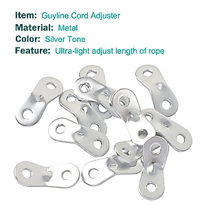 uxcell 12PCS Aluminum Alloy Guyline Rope Tensioner, Adjustable Cord Adjuster Tent Tensioners for Camping Accessories, Guy Line Adjusters Wind Rope Buckle for Outdoor Hiking Silver tone