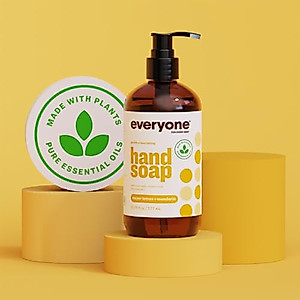 Everyone Liquid Hand Soap, 12.75 Ounce (Pack of 3), Meyer Lemon and Mandarin, Plant-Based Cleanser with Pure Essential Oils