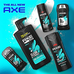 AXE Wash & Care 2-in-1 Shampoo & Conditioner Apollo Wash & Care 4 Count for Clean & Strong Hair Sage & Cedarwood 100% Recycled Bottle 28 oz
