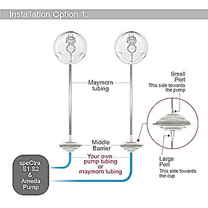 Maymom Tubing Kit for Freemie Cups to Connect to Spectra S1, S2/Avent/Ameda Pumps