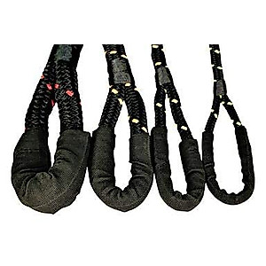 SGT KNOTS Vehicle Recovery Rope - Heavy Duty, Double Braided Nylon with Spliced Eye Loops for Emergency Towing Strap (1/2" x 20ft, Black w YellowFleck)