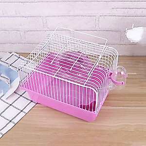 MJWDP Hamster Cage Travel Carry Rat Cage Small Pets Supplies Hamster Toy Accessories