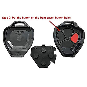 Horande 3 Button Replacement Key Fob Cover Shell fit for Toyota Scion TC RAV4 2008-2013 Avalon 2007-2011 Camry 2008-2013 Corolla 2009-2014 Venza Keyless Entry Key Fob Case