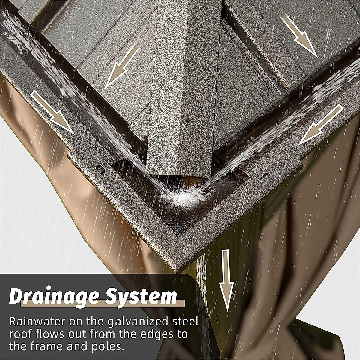 Evedy 12'x12' Hardtop Gazebo, Outdoor Aluminum Frame Canopy with Galvanized Steel Double Roof, Outdoor Permanent Metal Pavilion with Curtains and Netting for Patio, Backyard and Lawn