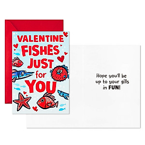 Hallmark Valentines Day Cards Kids Classroom Assortment, 8 Valentine's Day Cards with Envelopes (Sea Creatures)