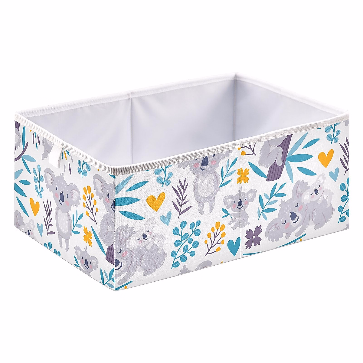 Emelivor Cute Koala Rectangle Storage Bins Fabric Storage Cube Large Foldable Storage Baskets Cloth Box Containers for Shelves Closet Living Room Cloth Decorative,16 x 11inch