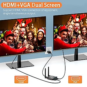 Wireless HDMI Transmitter and Receiver, TIMBOOTECH 5G HDMI Wireless kit 100FT/30M Streaming Video/Audio from PC,Laptop,Phone to TV and Projector,The Projector Adapter for TIKTOK/Neflix/Conferences