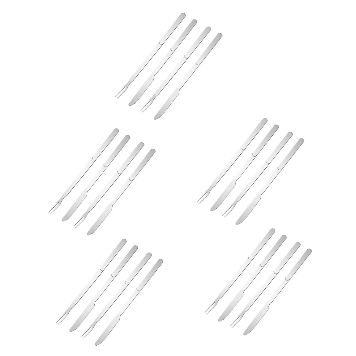 Yardwe 5 Sets Barbecue and Fork Stainless Meat Cooking Fork Meat Fork BBQ Fork Fruit Camping Grill Utensils Knives Smore Kit Barbecue Knives Outdoor Tableware