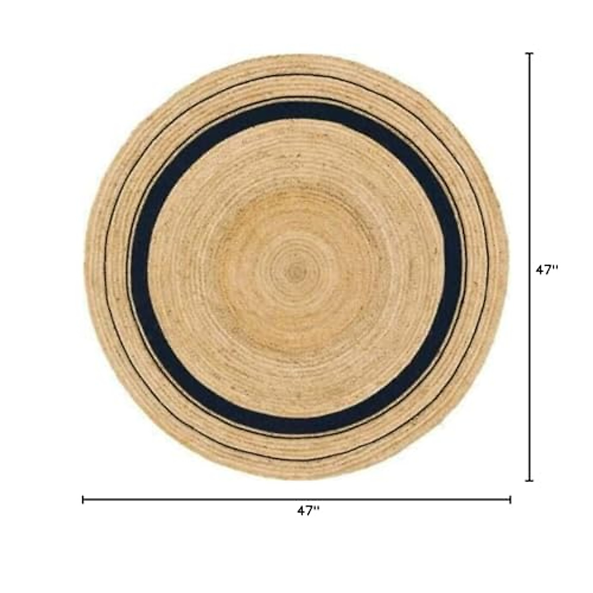 GlobusArt Hand Woven Round Jute Area Rug Braided Round Rugs for Boho Home Decor Living Room and Kitchen Floor Decoration Natural Eco Friendly Area Rug for Farmhouse.…