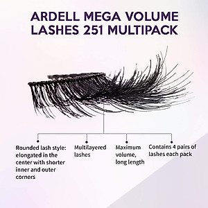 Ardell False Eyelashes Mega Volume 251, 1 pack (4 pairs per pack)