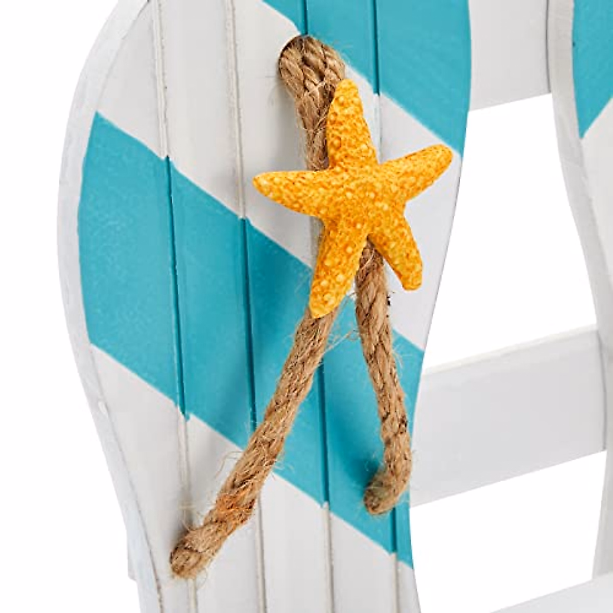 Okuna Outpost Nautical Hooks with Shelf, Decorative Starfish Slippers, Wall Hanging Decor with 3 Hooks (8 x 3 x 11 Inches)