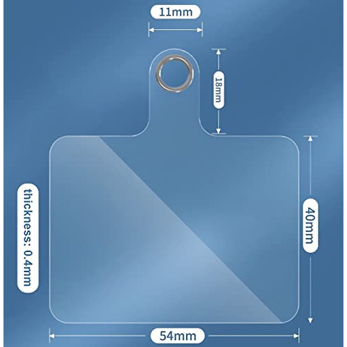 9PCS Universal Phone Tether Tab Without Adhesive, Plastic Phone Lanyard Patch for Phone Strap (White Black and Clear)