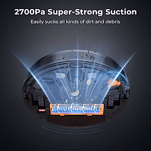 Laresar Robot Vacuum and Mop, Grande 1 Robotic Vacuum Cleaner 2700Pa Suction with Smart Dynamic Navigation, Self-Charging, App Control, Works with Alexa, Ultra-Slim, Ideal for Pet Hair and Carpets