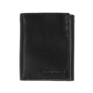 Steve Madden mens Rfid Trifold Wallet With Id Window, Black, One Size