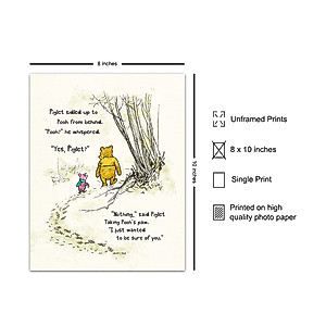 Winnie Wall Art & Decor - Pooh Kids Wall Art - Girls Bedroom Decor - Little Boys Room Decor - Baby Nursery Decor - Wall Decor for Toddlers - Inspirational Positive Quotes A. A. Milne Poster 8x10
