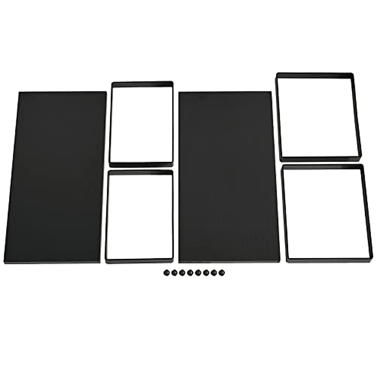 YMYNY Cabinet Shelf Organizer, Extendable Countertop Shelves Set of 2, Kitchen Spice Racks, Stackable, Storage Racks for Cupboard, Sink, Pantry, Bathroom, Black, Metal, HSR002B