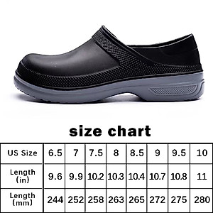 Chef Shoes Men and Women Clogs Zapatos de Cocina para Hombres Kitchen Shoes Nurse Work Shoes Waterproof and Oil-Proof Antiskid Non-Slip Shoe Suitable for Garden Kitchen and Hospital Black