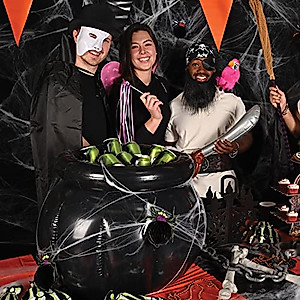 Beistle Inflatable Cauldron Cooler, 18” x 22”, Holds approx. 48 12 oz. Cans - Drink Cooler, Inflatable Cooler for Parties, Drink Containers for Parties, Beverage Cooler, Spooky Decor, Halloween Cooler