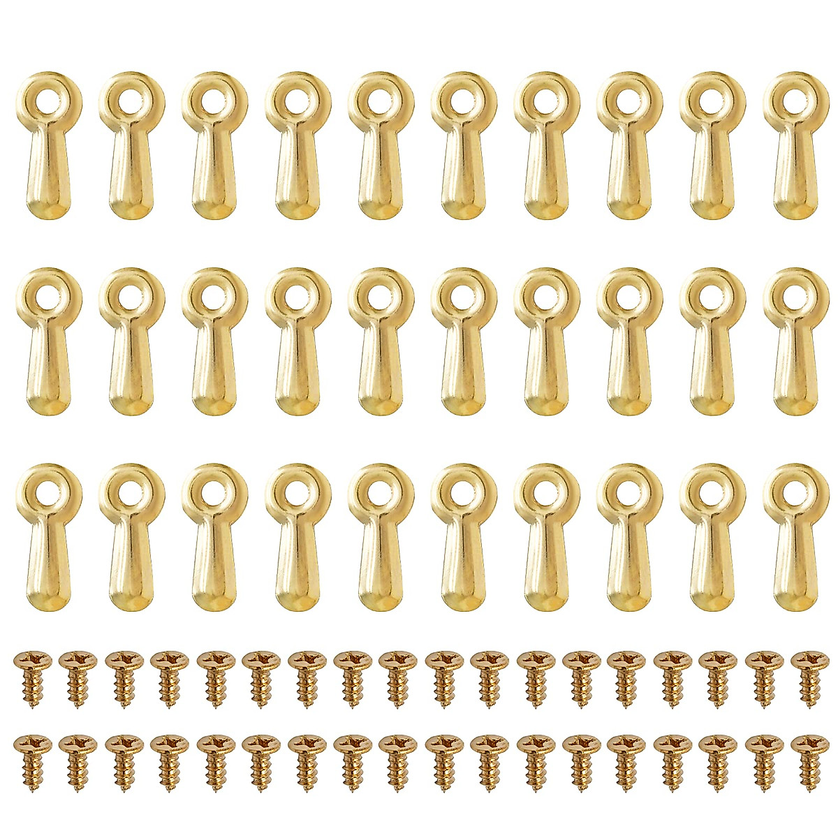 100 Pieces Picture Frame Turn Button Fasteners Set with 100 Pieces Screws, Picture Frame Backing Clips Hardware for Hanging Pictures, Craft, Photos (Gold)