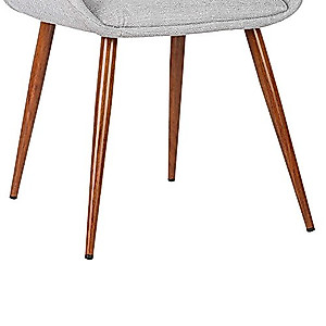 Armen Living Panda Dining Chair in Grey Fabric and Walnut Wood Finish 25D x 20W x 31H in