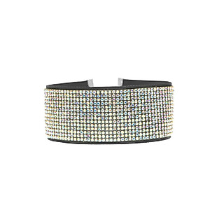 Shining Crystal Rhinestone Choker Necklace Pendant Statement Necklaces Wide Collar Necklaces for Women Nightclub Party Jewelry (Color1)