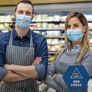 MED PRIDE 3-Ply Face Masks For Adults [Pack of 50] Disposable Breathable Face Mask With Earloops- Comfortable Non-Woven Highly Protective Medical-Grade Face Cover For Men & Women- Blue