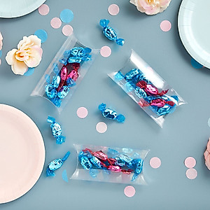 BLUE PANDA Small Clear Pillow Boxes for Gifts, Birthday Party Favors (5.5 x 2.75 In, 50 Pack)