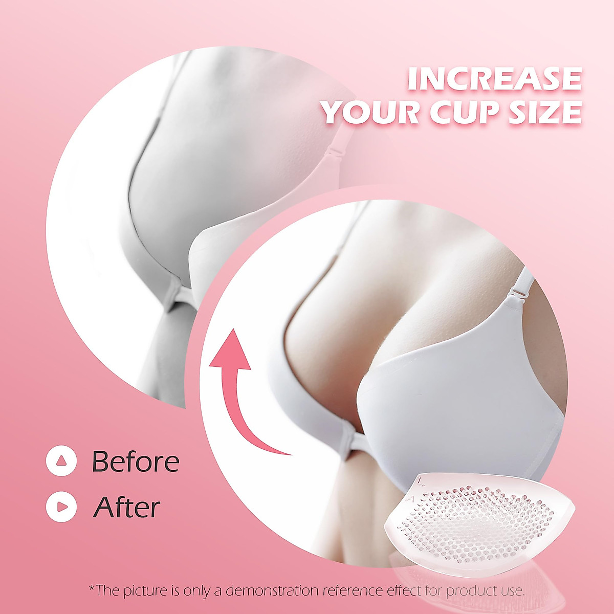 Yofidra Silicone Bra Inserts and Breast Enhancers, Add 2 Cups, Breathable, Reusable,1 Pair