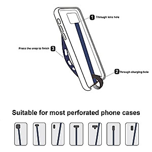 WeLohas Elastic Silicone Phone Strap,Adjustable Length Phone Grip,Finger Hand Holder for Cell Phone Back,Comfortable Soft Stretching Phone Loop Lanyard,Suitable for 4.7"- 6.7" Most Phone Case 2 Blue