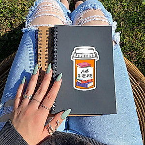 Anti Depressants Sticker, Bookish Stickers, Smut Reader Stickers, Book Lover Stickers, Water Assistant Die-Cut Vinyl Decals for Laptop, Phone, Guitar, Water Bottles, Kindle Stickers
