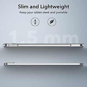 ESR for iPad Pro 12.9 Case, 12.9 inch iPad Pro case (2022/2021, 6th/5th Generation), Thin and Lightweight, Yellowing Resistant, Hard Back, Supports Pencil 2, Classic Series, Clear