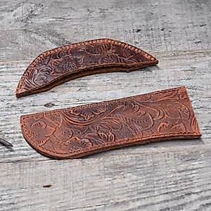 JJNUSA Leather Cast Iron Handle Cover，Skillet Handle Cover, Handmade Leather Handle Protector