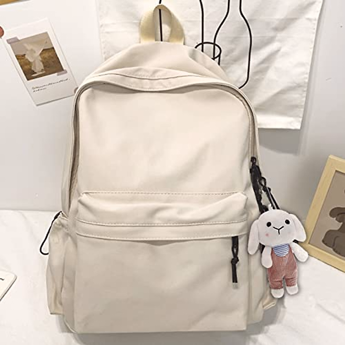 SPORTBANG School Backpack College High School Bags For Boys Girls Teens Lightweight Bookbag Travel Backpacks for Men Women (White, One Size)