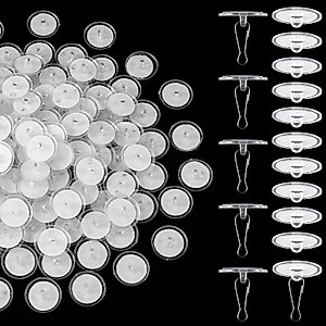 Mxxipp 80 Pack Self-Adhesive Ceiling Hooks for Hanging, Sticky Damage-Free No-Drill Ceiling Discs, Removable Transparent Wall Hanger for Festival Wedding Birthday Party Christams Decorations