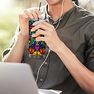 SAVHOQIR 20 oz Tumbler Mexican Boho Floral Stainless Steel Vacuum Insulated Travel Tumblers with Lid Double Wall Insulated Travel Mug Coffee Cup for Ice Hot Drinks