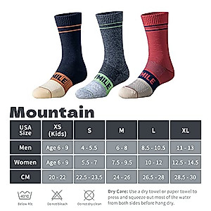 DRYMILE Mountain Waterproof Wool Socks, Winter Waterproof Socks for Wading, Camping, Hiking, Fishing, Skiing - Crew (Large Black/Hazel)