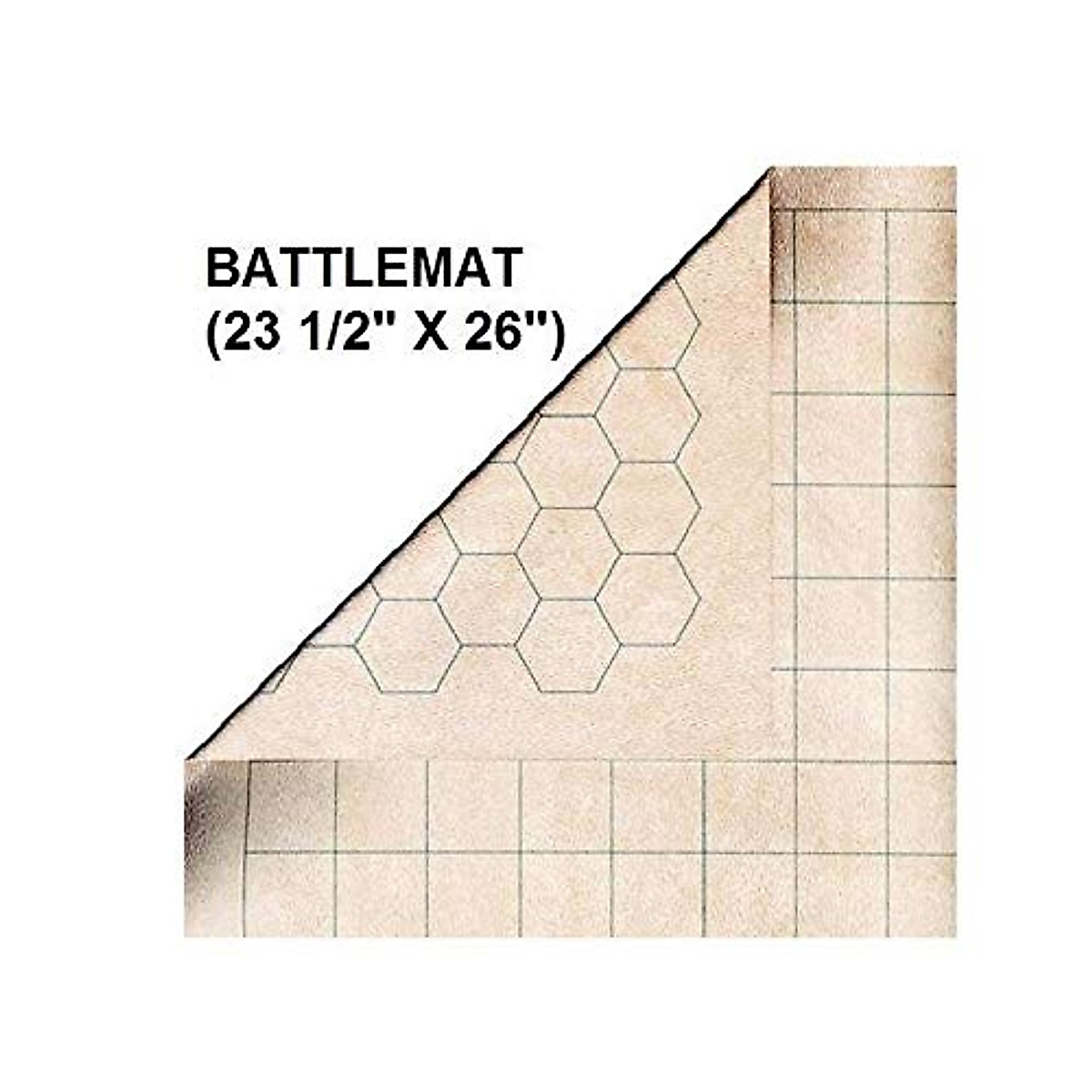 Chessex Role Playing Play Mat: Battlemat Double-Sided Reversible Mat for RPGs and Miniature Figure Games (26 in x 23 1/2 in) Squares/Hexes
