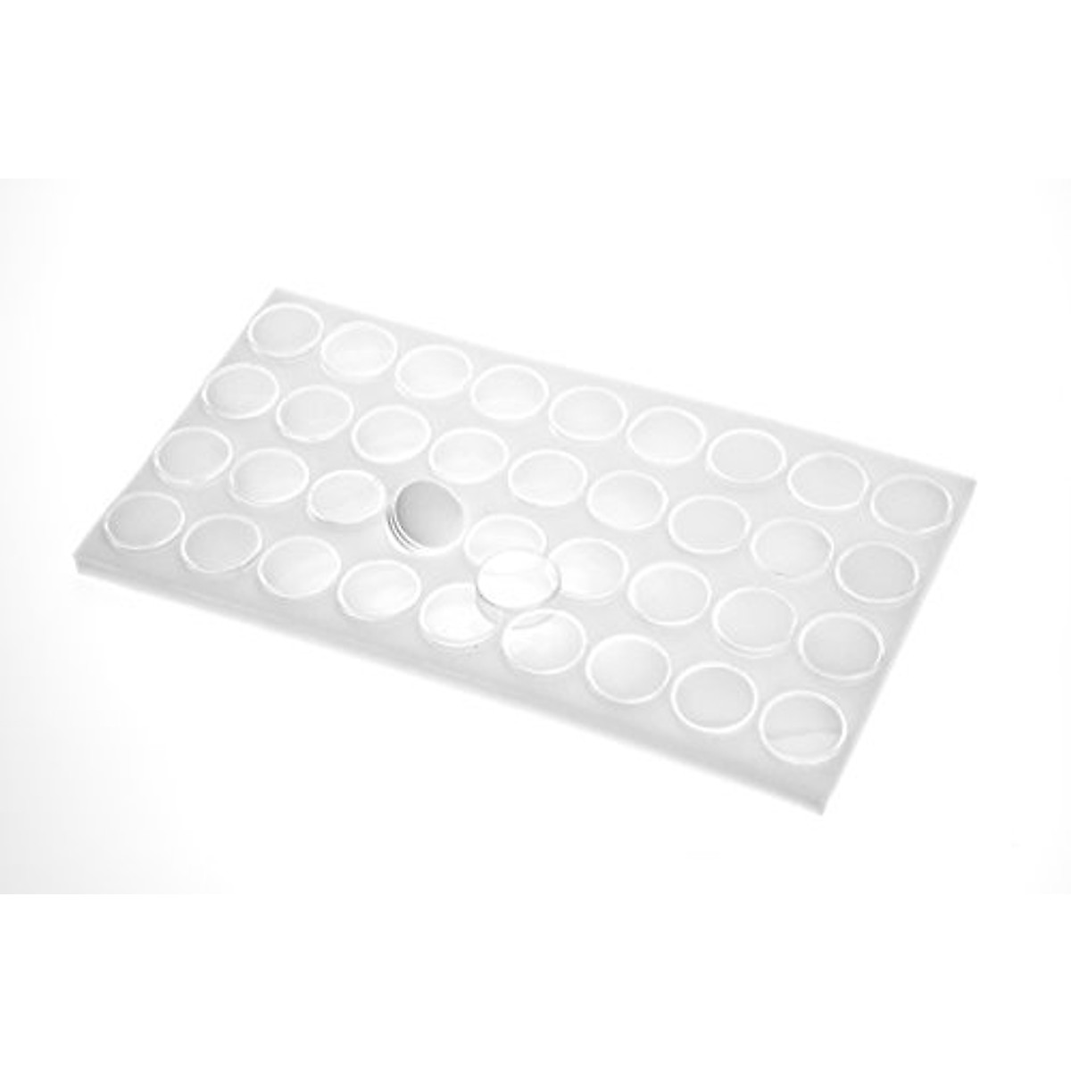 SE Clear Round Display Containers with Snap-On Lids and White Foam Fillers (Pack of 36) - GJ837W