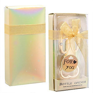 Yuokwer 24 PCS Bottle Openers Gold Birthday Party Favors 60th Anniversary Favors for Guests,Number 60th Birthday Party Decorations Beer Bottle Openers for Party Gift Souvenir Supplies (Gold 60th, 24)