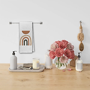 Dibor Boho Sun Neutral Rainbow Kitchen Towels Dish Towels Dishcloth,Boho Nature Landscape Decorative Absorbent Drying Cloth Hand Towels Tea Towels for Bathroom Kitchen,Boho Lovers Girls Women Gifts