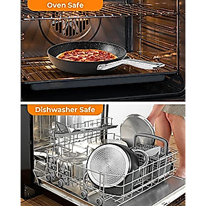 Induction Cookware Set, Fadware Pots and Pans Set Nonstick, Dishwasher Safe Pan Sets for Cooking Nonstick, Kitchen Utensils Set w/Frying Pans, Saucepans & Stockpot, Kitchen Essentials for New Home