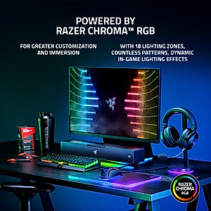 Razer Leviathan V2: Multi-Driver PC Gaming Soundbar with Subwoofer - THX Spatial Audio - Compact Design - Chroma RGB - Bluetooth 5.2 - for Desktop/Laptop, Smartphones, Tablets & Nintendo Switch