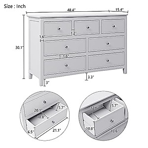 Harper & Bright Designs Bedroom Sets, 3 Pieces Bedroom Sets with King Size Bed, Nightstand End Table and Dresser, Wood Bedroom Furniture Set (White_King, 3 Piece)