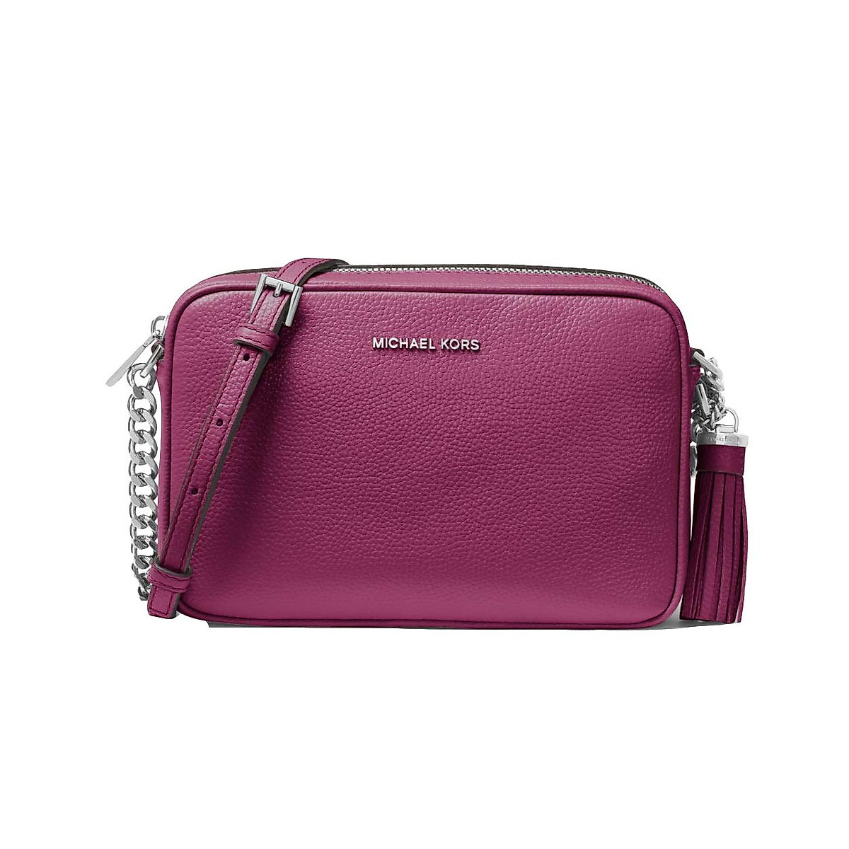 Michael Kors Medium Ginny Leather Camera Bag Crossbody - Garnet