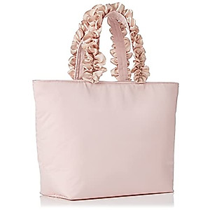 Maison de FLEUR(メゾン ド フルール) Cherry Blossom Motif Ruffled Hand Tote Petite Bag, Safety Pink